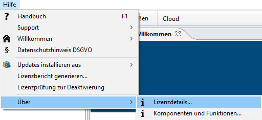 Lizenzschlüssel nach Erstinstallation anfordern